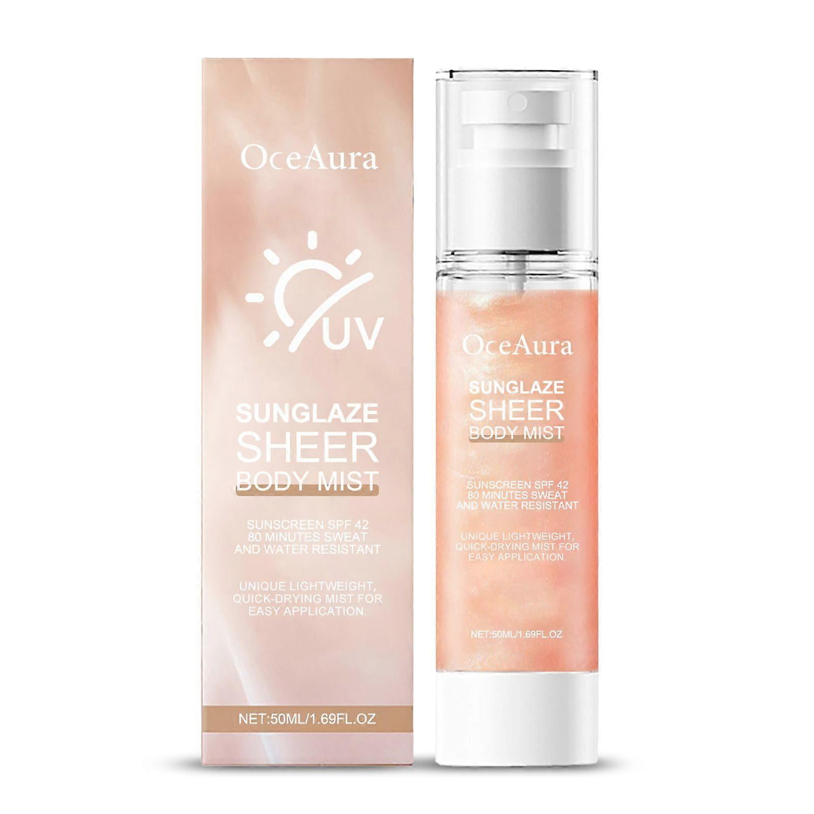 SPF 42 Sunglaze Sheer Body Mist Sunscreen, Sunglaze Shimmering Oil ...