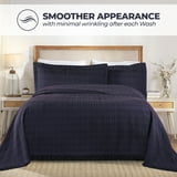 BNM 3 Piece Modern Cotton Blend Navy Blue Bedspread Set, Queen ...
