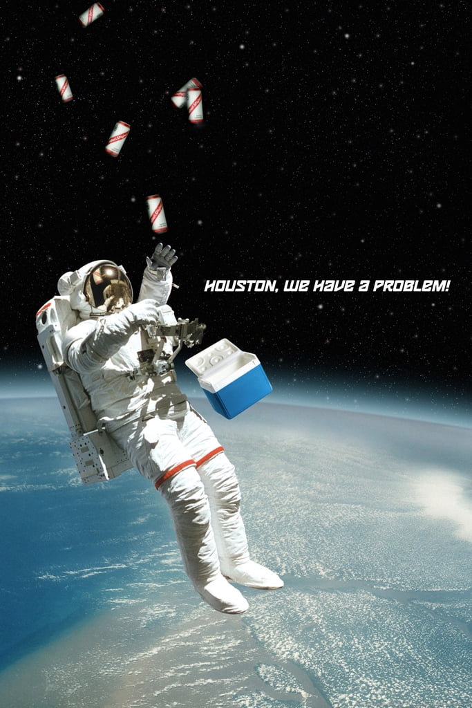 Houston We Have A Problem Astronaut Funny Cool Wall Decor Art Print ...