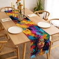 African American Table Runner, Colorful Splashes Abstract Black Woman ...