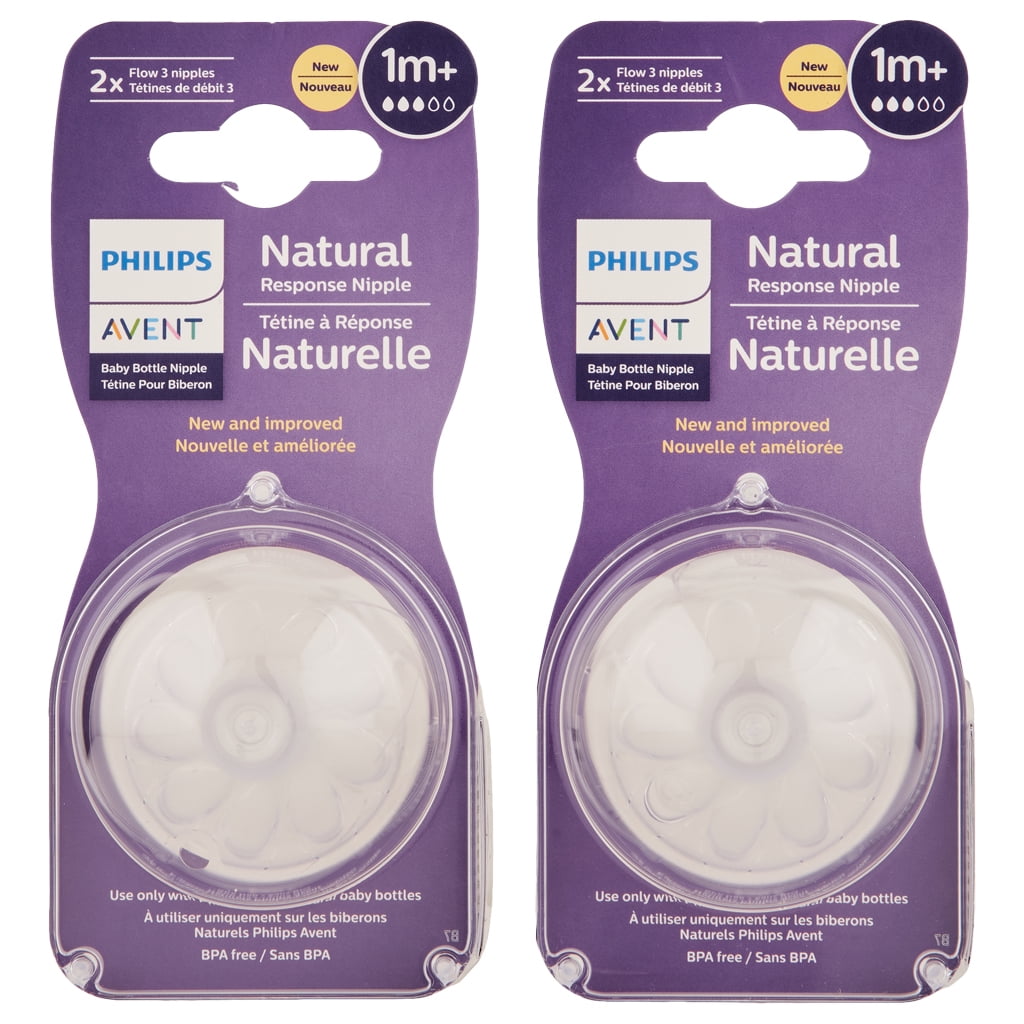 Philips Avent Natural Response Nipple Flow 3 1M+ 4 Ct - Walmart.com