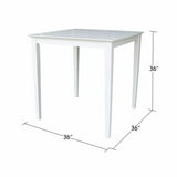 Solid Wood 36 inch Square Dining Table in White - Walmart.com