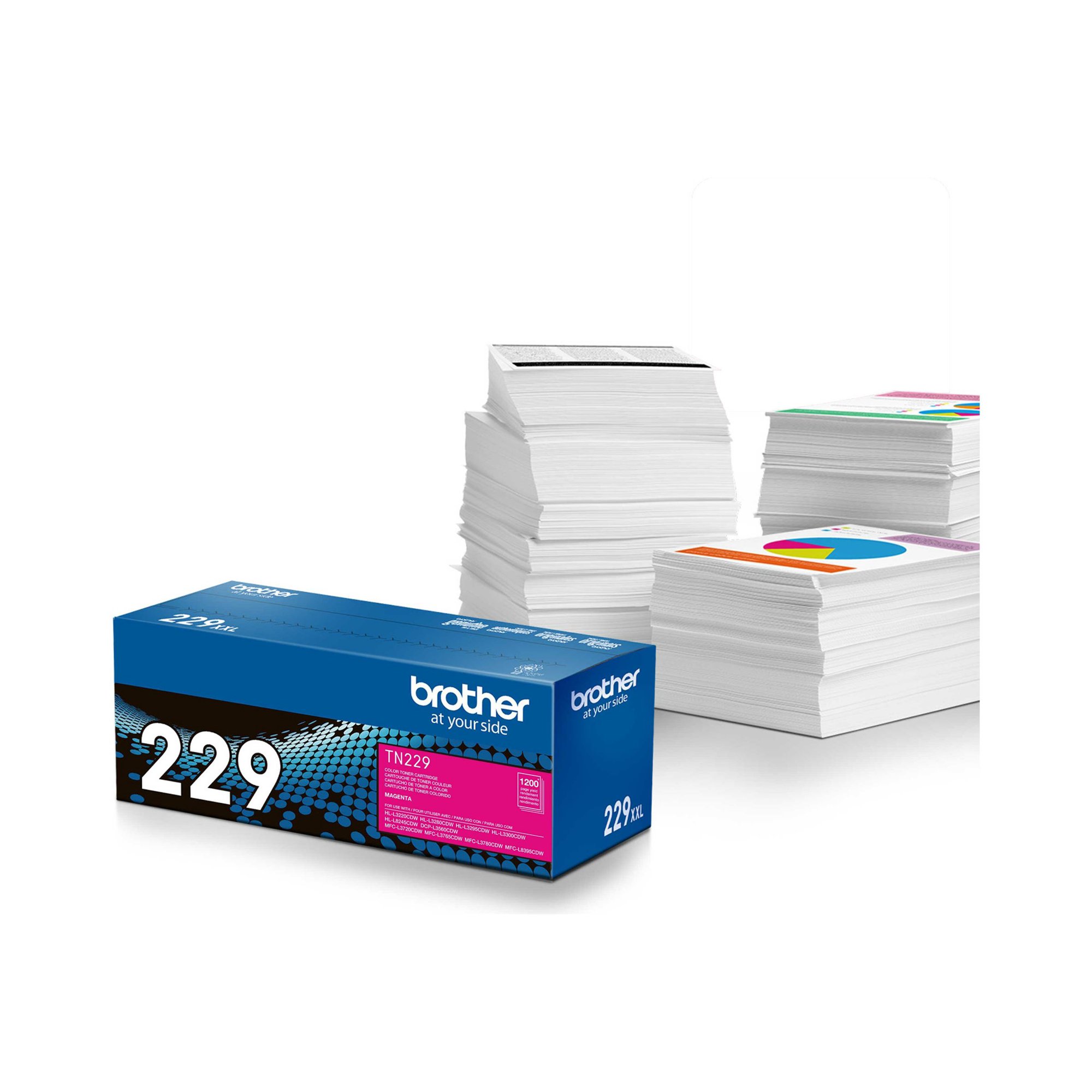 Brother Genuine TN229M Standard Yield Magenta Toner Cartridge