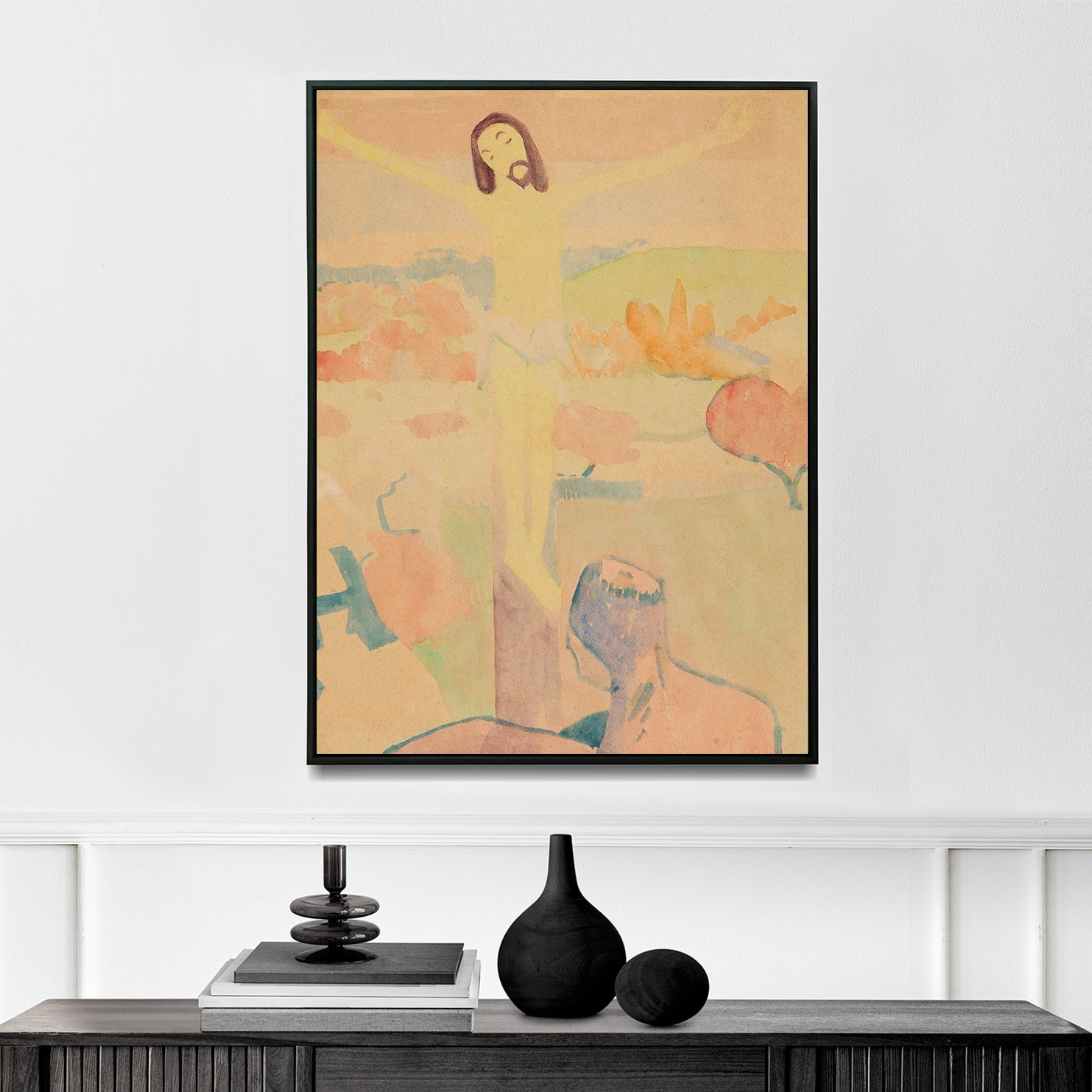 The Yellow Christ - recto, Female Bather Wading through a Brook - ca ...