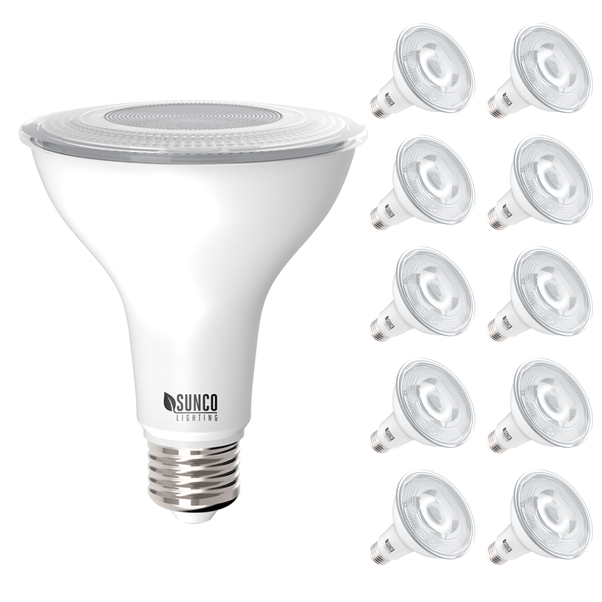 Sunco Lighting 10 Pack PAR30 LED Bulb, 11W=75W, Dimmable, 3000K Warm ...