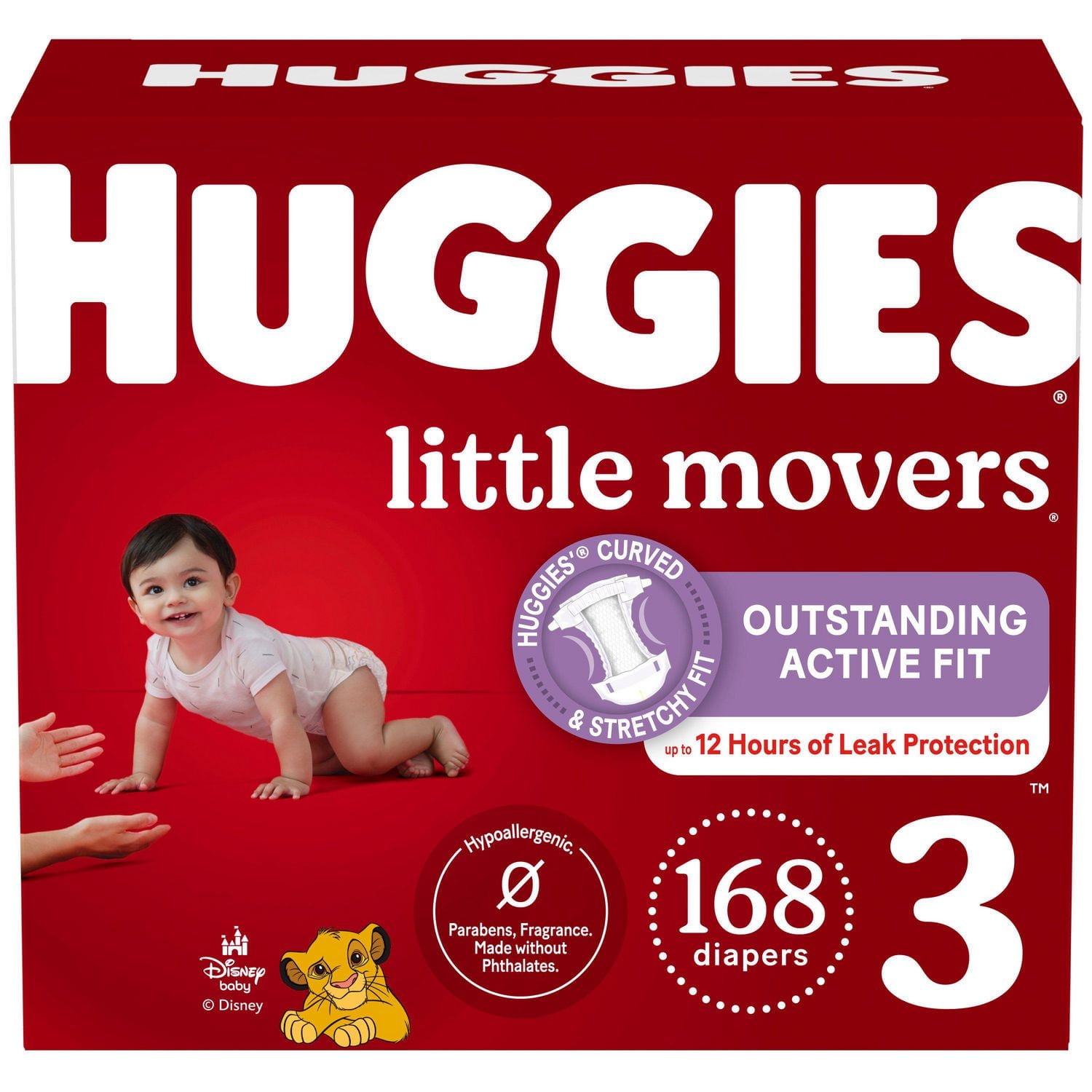 Huggies Little Movers Baby Diapers,Econo pack Size 3 (16-28 lbs), 168 ...