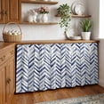 Blue Line Cabinet Curtains 28" W x 51" L Retro Abstract Art Geometric ...