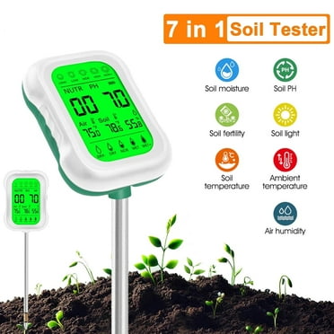 7 in 1 Soil PH Meter Soil Moisture Temp Meter Soil PH Fertility ...