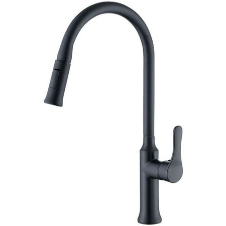 Faucet With Pull Out Spray Black Kitchen Sink Mixer Tap 2 Water Jets ...