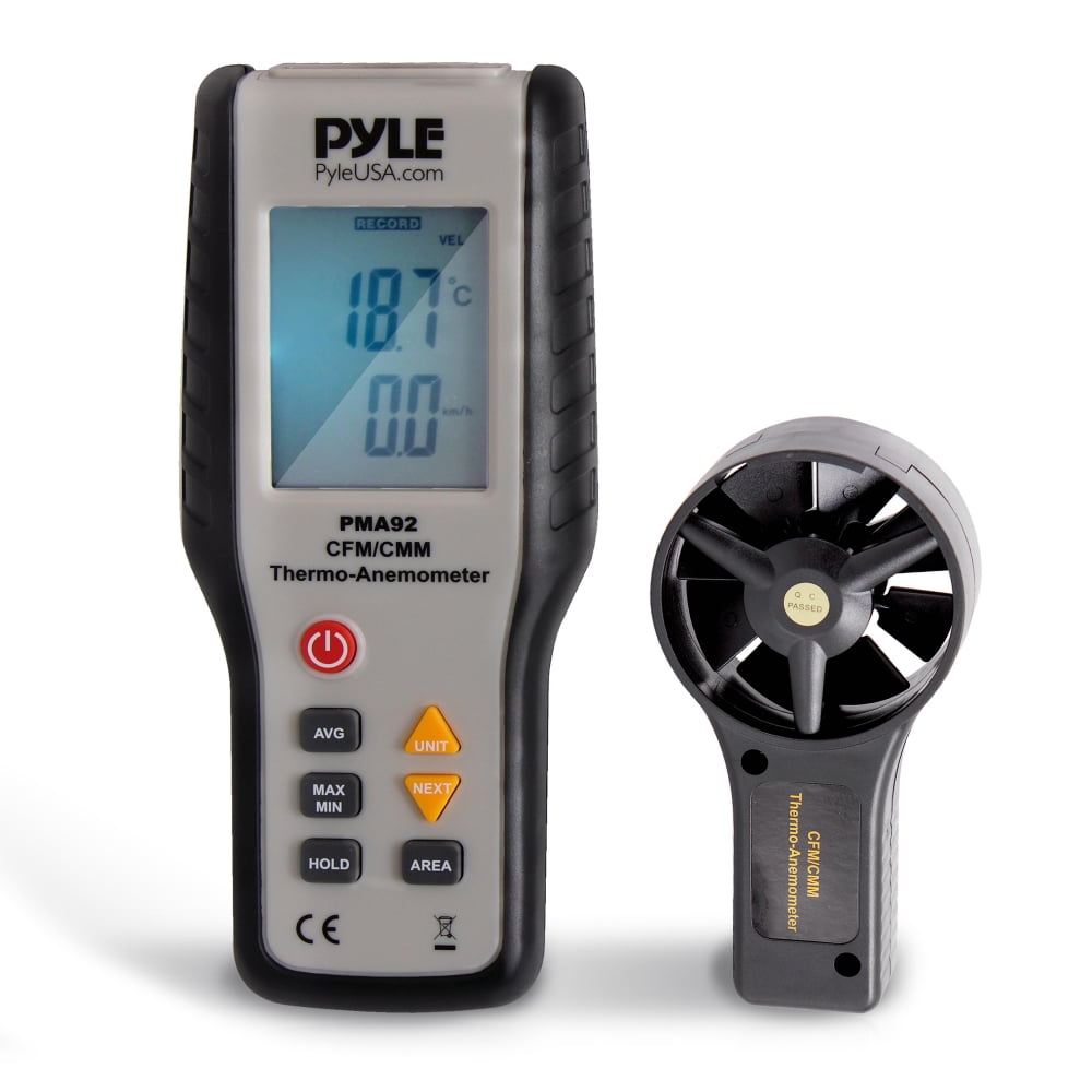 PYLE PMA92 - Digital Thermo-Anemometer - Air Flow / Air Velocity / Wind ...
