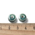 50pc Handmade Porcelain Beads Flat Round Cadet Blue 9.5~10x6mm Hole ...
