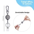 4Pcs 4 Colors Alloy Badge Reel Retractable Badge Clip ID Name Badge ...