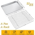 12.5 Inch Toaster Oven Pan with Rack Set, Stainless Steel Baking Pan ...