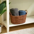 Homezone Brown Handwoven Maize Basket, Oval - Walmart.com