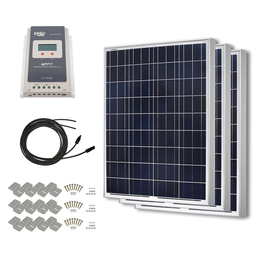 Renogy 400 Watt 12 Volt Polycrystalline Solar Starter Kit with 40A ...