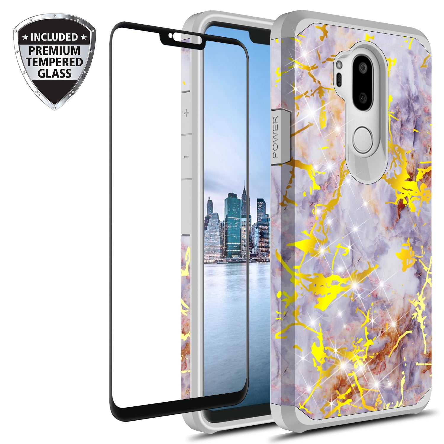 LG G7 Thinq Case With Tempered Glass Screen Protector,KAESAR Slim ...