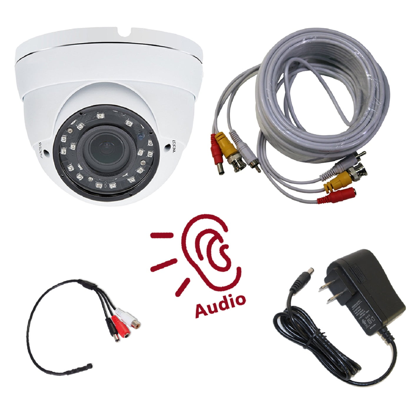Evertech 1080p Security Camera with CCTV Microphone 2000mA Adapter and ...