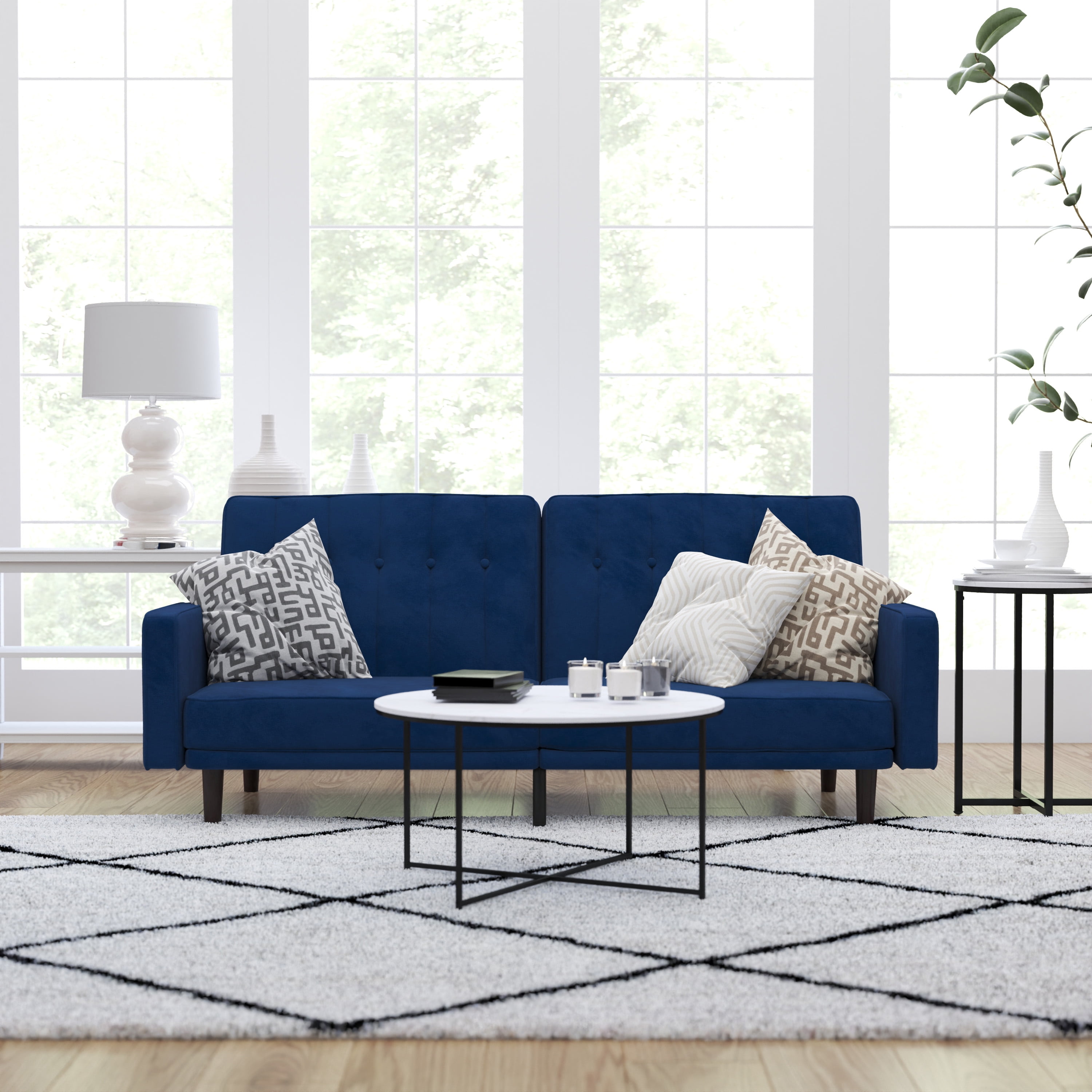 Merrick Lane Mid Century Modern Split-Back Sofa Futon with 3 Recline ...
