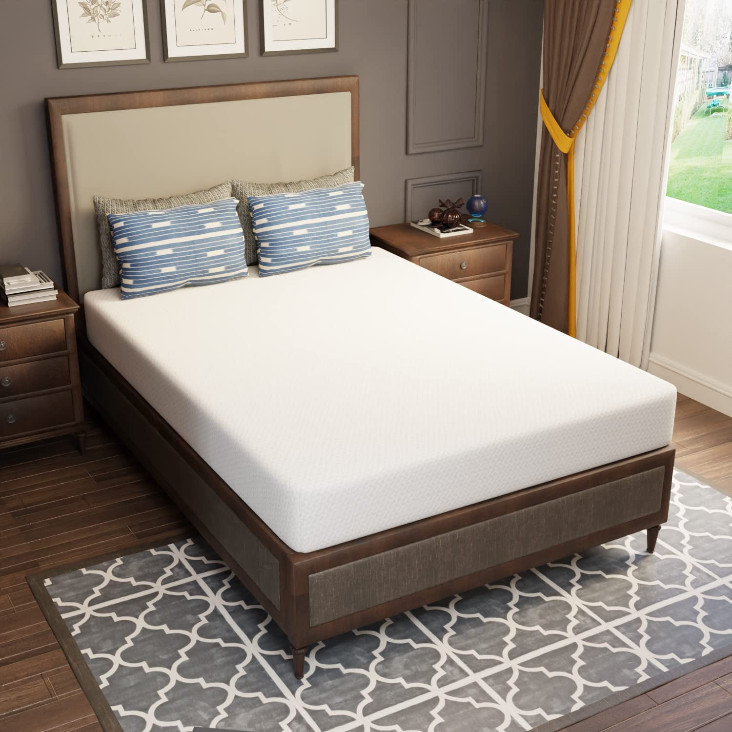 8 inch Memory Foam Mattress Cooling Gel Green Tea Infused Mattress ...
