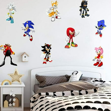 Sonic The Hedgehog Wall Decal 3D Wall Stickers Removable PVC Cartoon ...