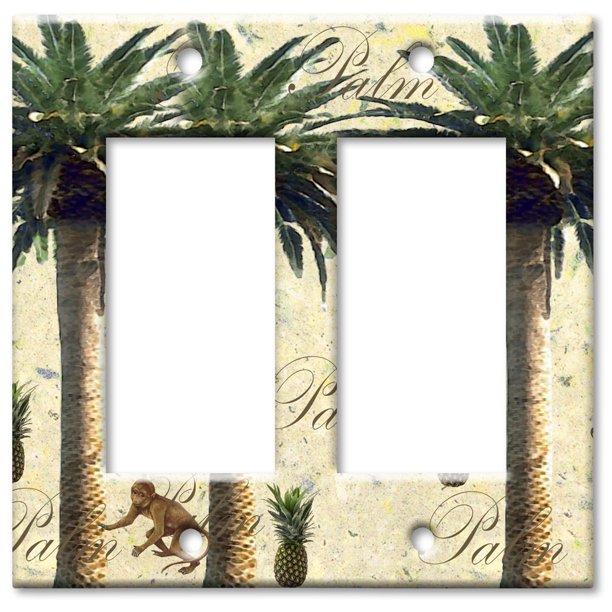 Double Gang Rocker OVERSIZE Wall Plate - Palm Tree - Walmart.com
