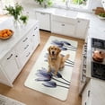 Abstract Ombre Washable Runner Rug 3X7 ft Blue Tulip Ray White Non-Slip ...