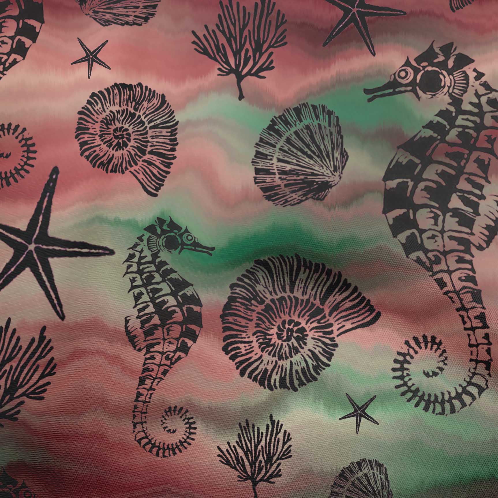 oneOone Viscose Jersey Maroon Fabric Sea Sewing Material Print Fabric ...