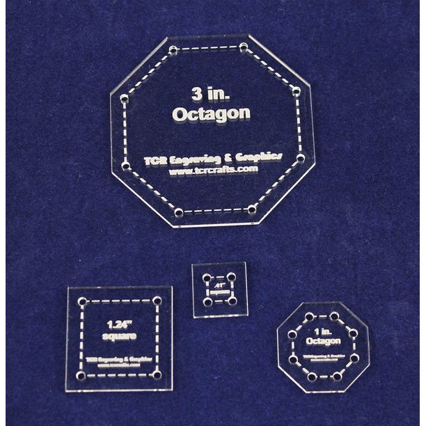4 Piece Set Octagon & Squares Quilt Templates - With Seam Allowance ...