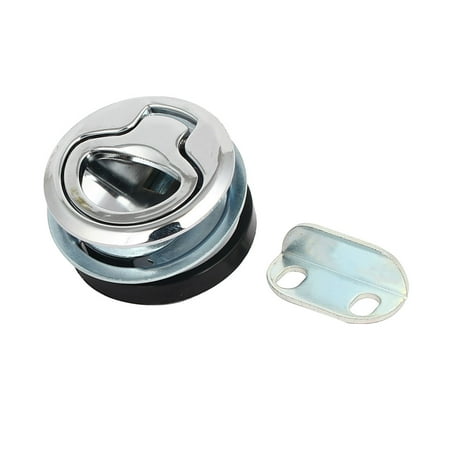 Zinc Alloy Round Shape Flush Pull Keyless Slam Latch Lock Locker Silver ...
