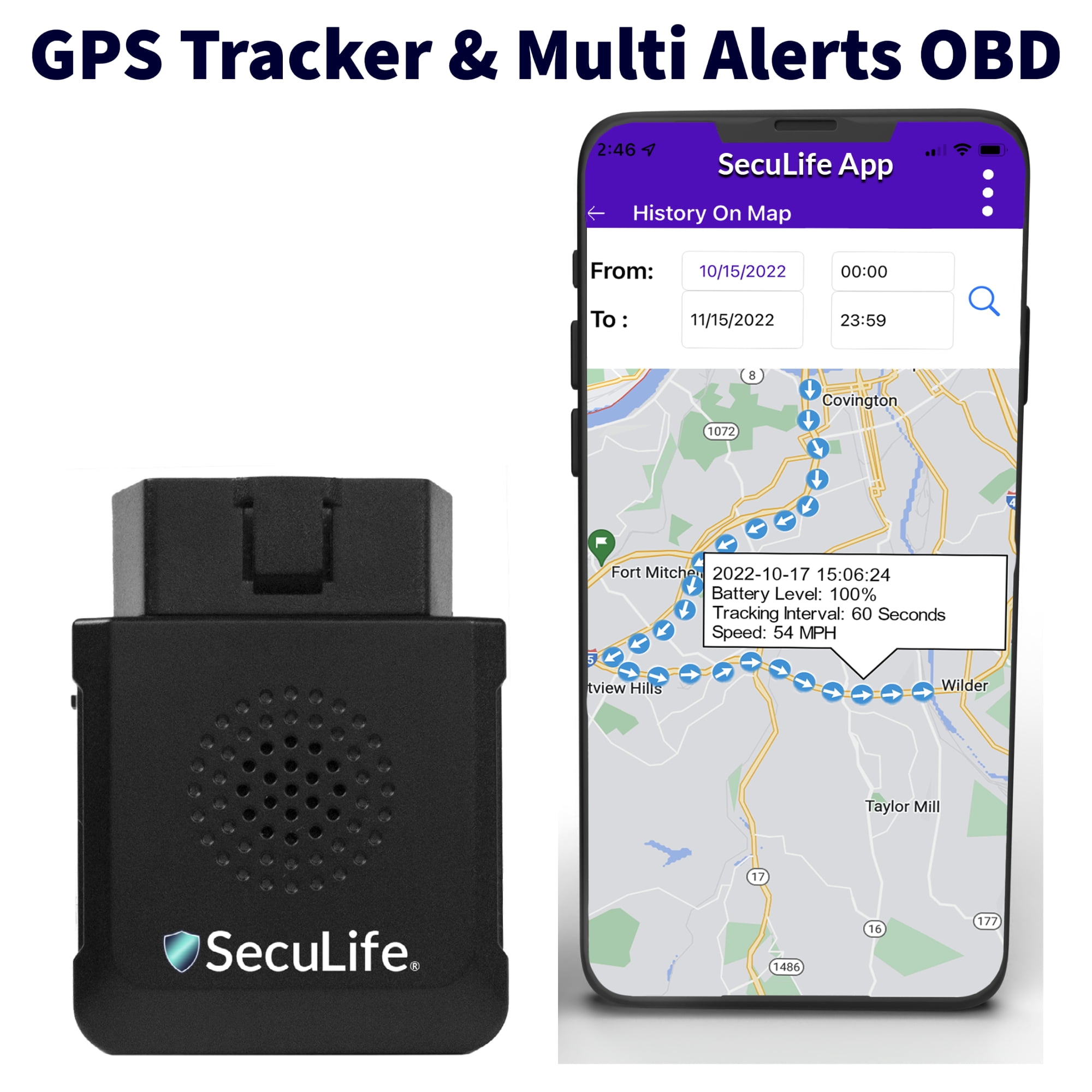 SecuLife GPS Tracker for Vehicles Cars Trucks GPS Tracking Device Real ...
