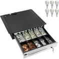 "Stainless Steel" Front Heavy Duty Black POS Cash Drawer with 5Bill ...
