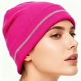 Aellinatey Unisex Ribbed Winter Hat with Reflective Trim Warm Beanies ...