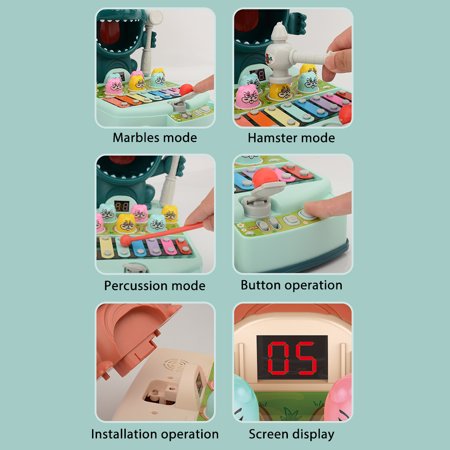 Electric Whack-A-Mole Toy for Kids Multifunctional Dinosaur Percussion ...