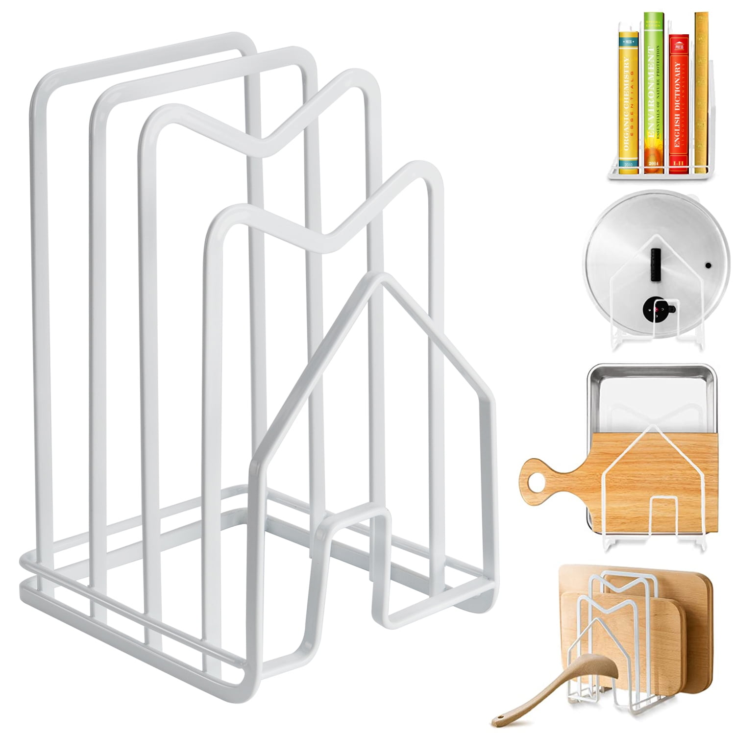 bylaoya Kitchen Pantry Organizer Rack, Steel Cutting Board Rack for ...