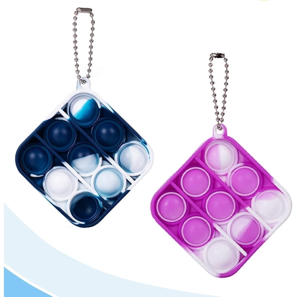 2 Pcs Simple Dimple Fidget Toy Mini Stress Relief Hand Toys Keychain ...