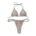 YAYUBA Women Two Piece Swimsuits Halter Triangle String Bikini Sets ...