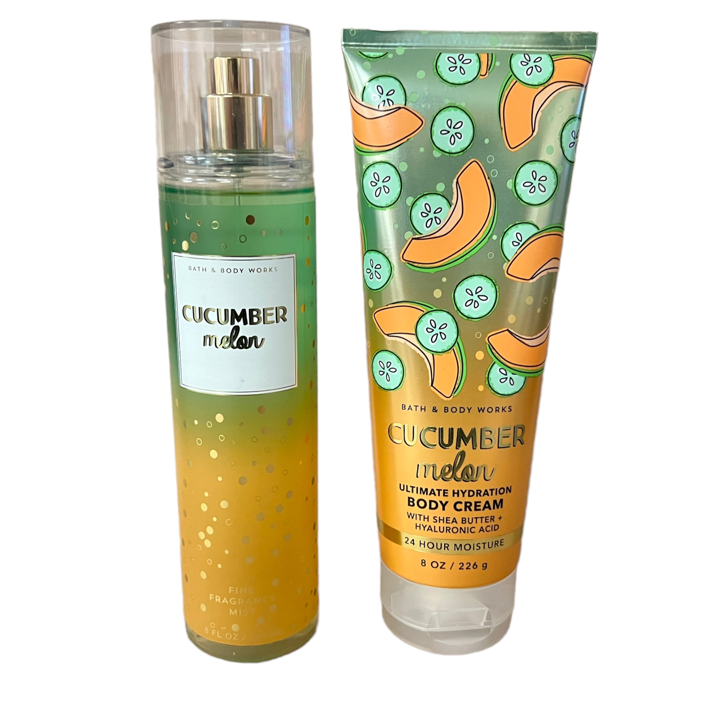 Bath and Body Works Cucumber Melon Fine Fragrance Mist & Ultimate Hydration Body Cream Set ...