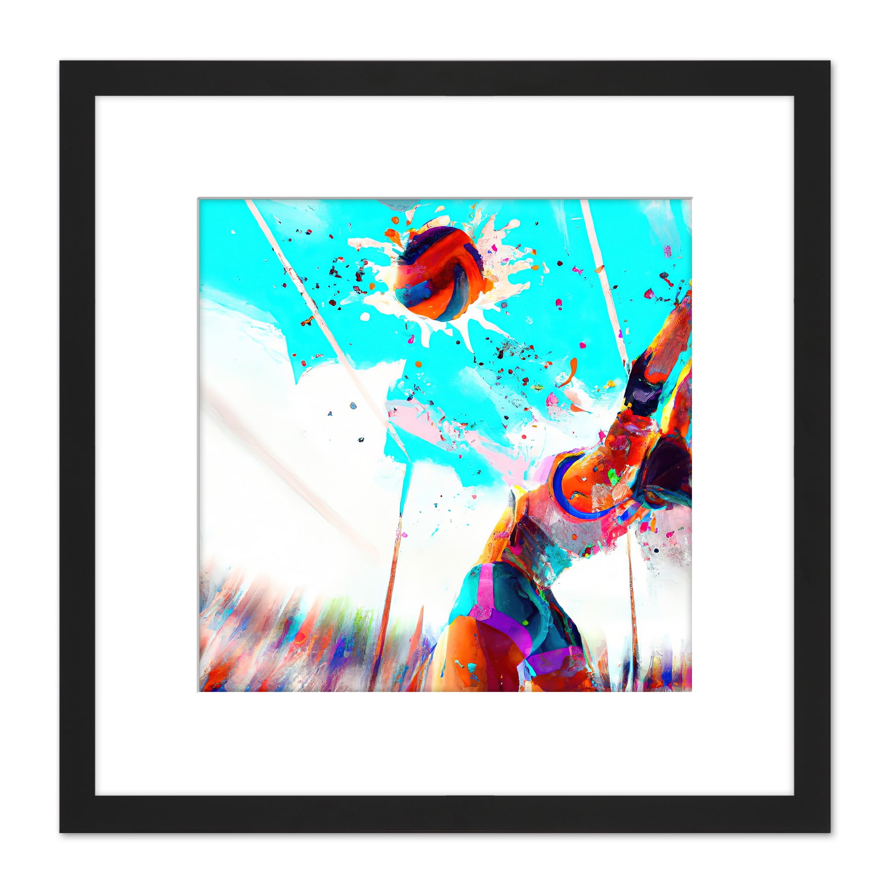 Women's Beach Volleyball Sport Action Shot Paint Splat Modern Sport ...