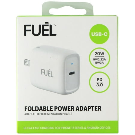 Fuel (20W) Foldable USB-C PD 3.0 Power Adapter - White | Walmart Canada