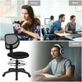 Gymax Mesh Drafting Chair Mid Back Office Chair Adjustable Height w ...