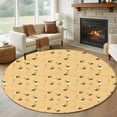8ft Round Rug Yellow Beige Bee Area Rugs for Living Room Bedroom ...