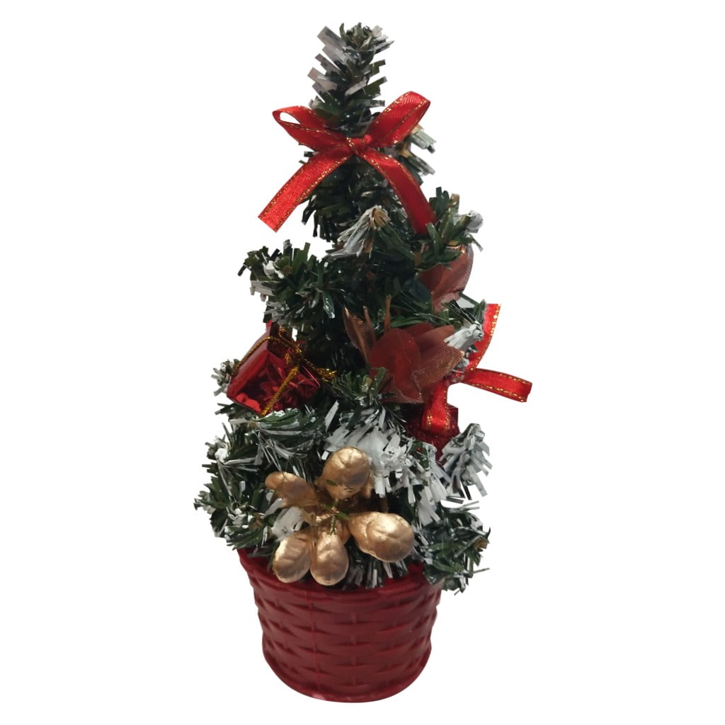 Guvpev Artificial Tabletop Mini Christmas Tree Decorations Festival ...