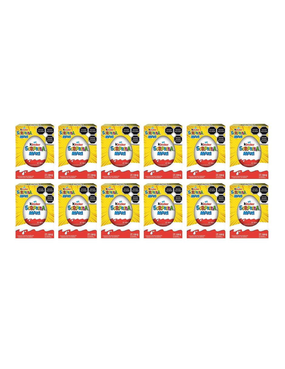 Pack de 12 Dulces Kinder Sorpresa Maxi 100 gr Kinder Maxi | Bodega ...