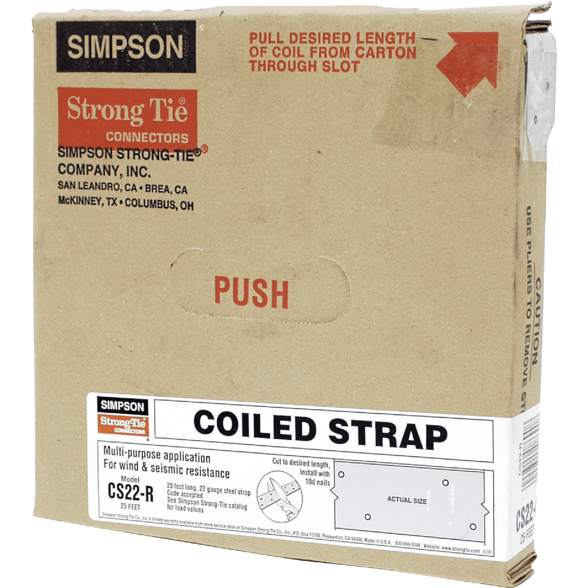 Simpson Strong-Tie 1-1/4 in. x 25 ft. Galvanized Steel 22 Gauge Coiled ...