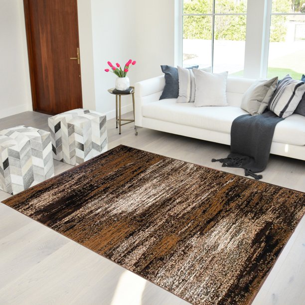 Handcraft Rugs - Chocolate/Beige/Gold/Abstract Contemporary Modern ...