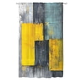 Abstract Color Block Sheer Curtains 108 Inch Long 1 Panel Yellow Block ...