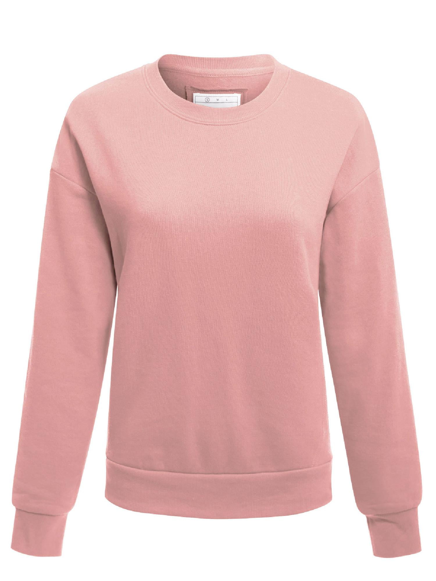 MixMatchy Women's Basic Soft and Comfy Line Crew Neck Sweat Top ...