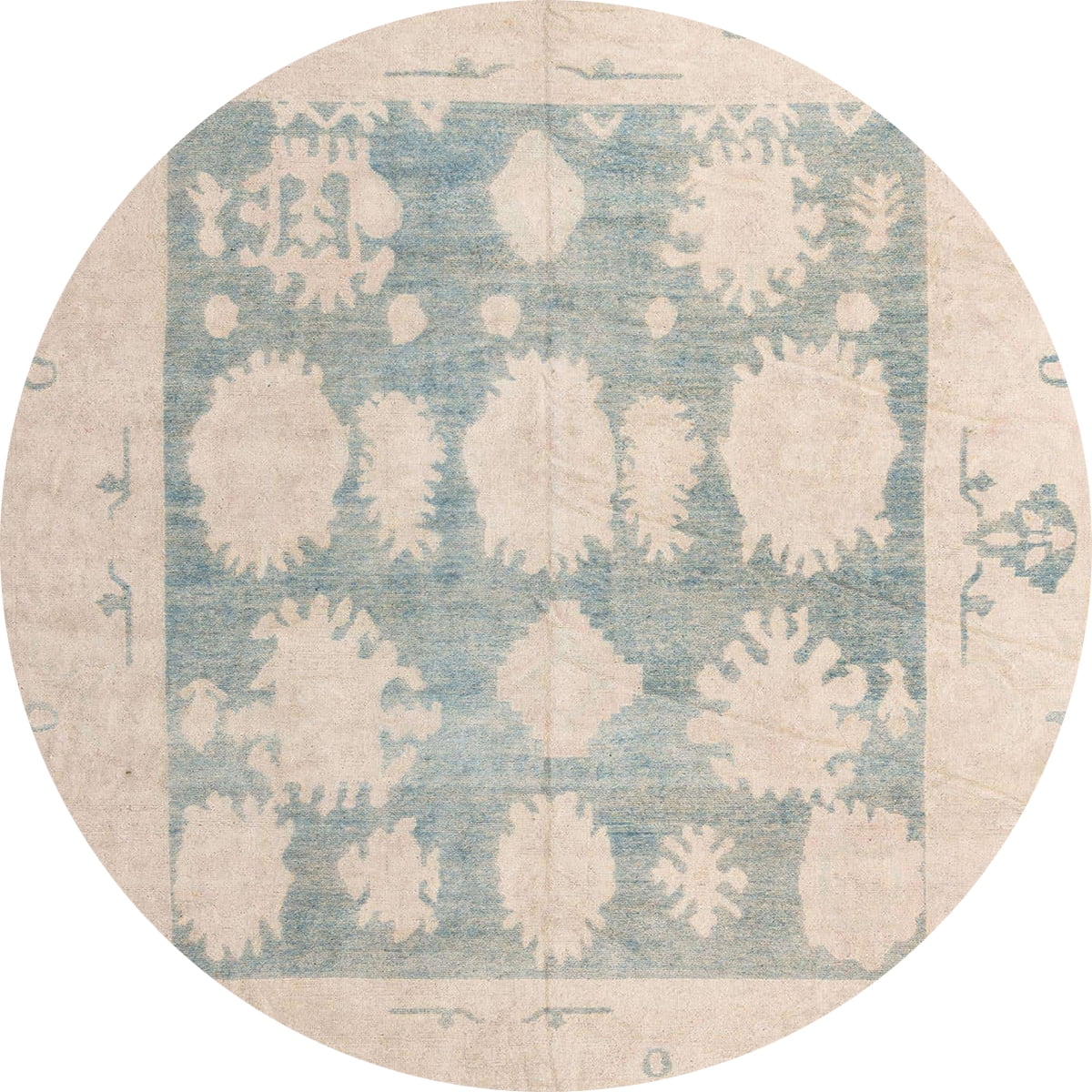 Ahgly Company Indoor Round Abstract Sage Green Oriental Area Rugs, 5 ...