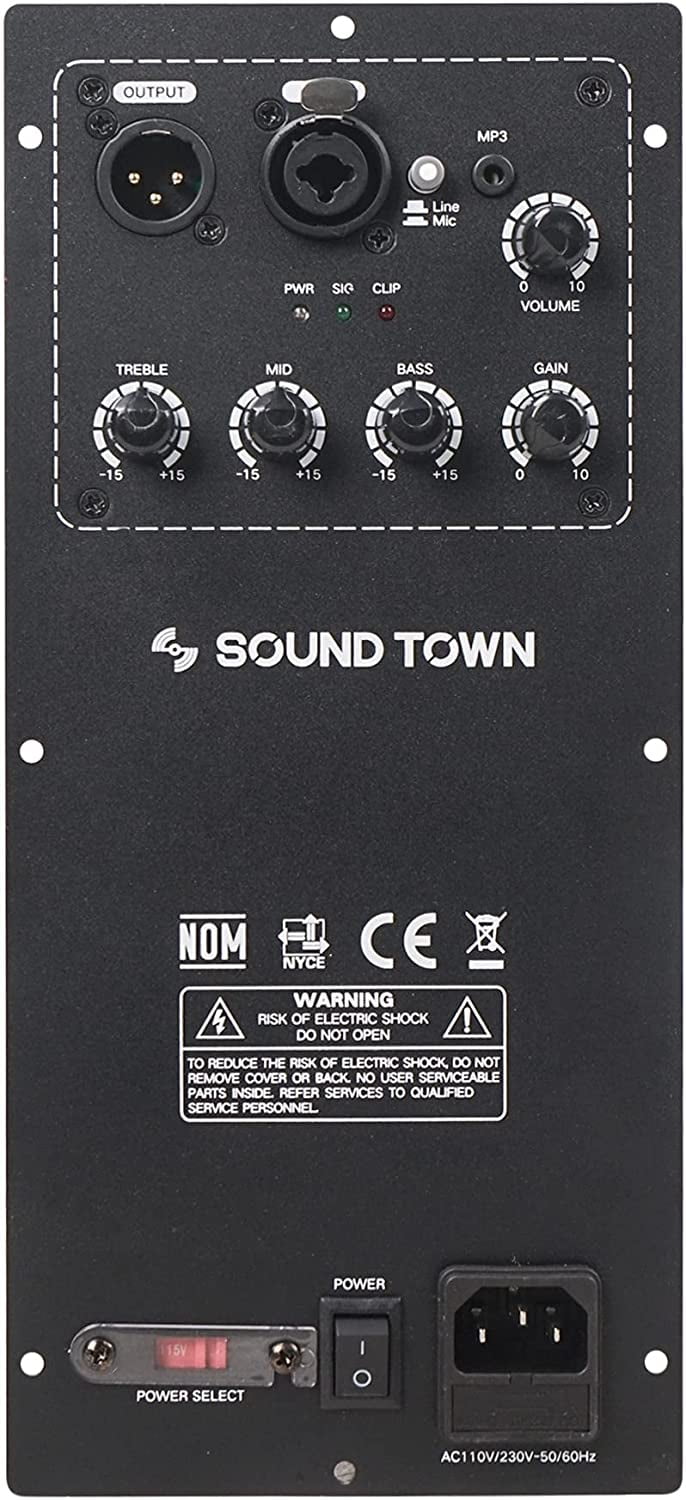 Sound Town Class-D Plate Amplifier for PA DJ Speaker Cabinets ...