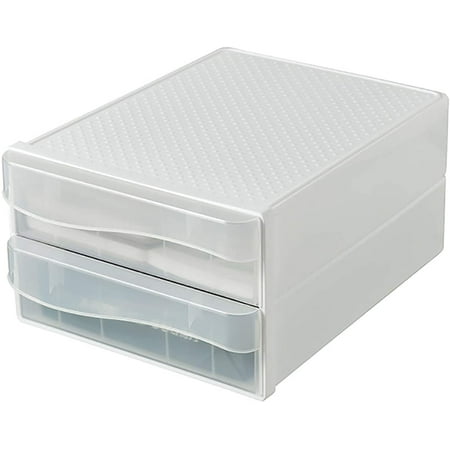 FFIY Desktop Drawer Organizer 2-Drawer System Office Stacking Drawer ...